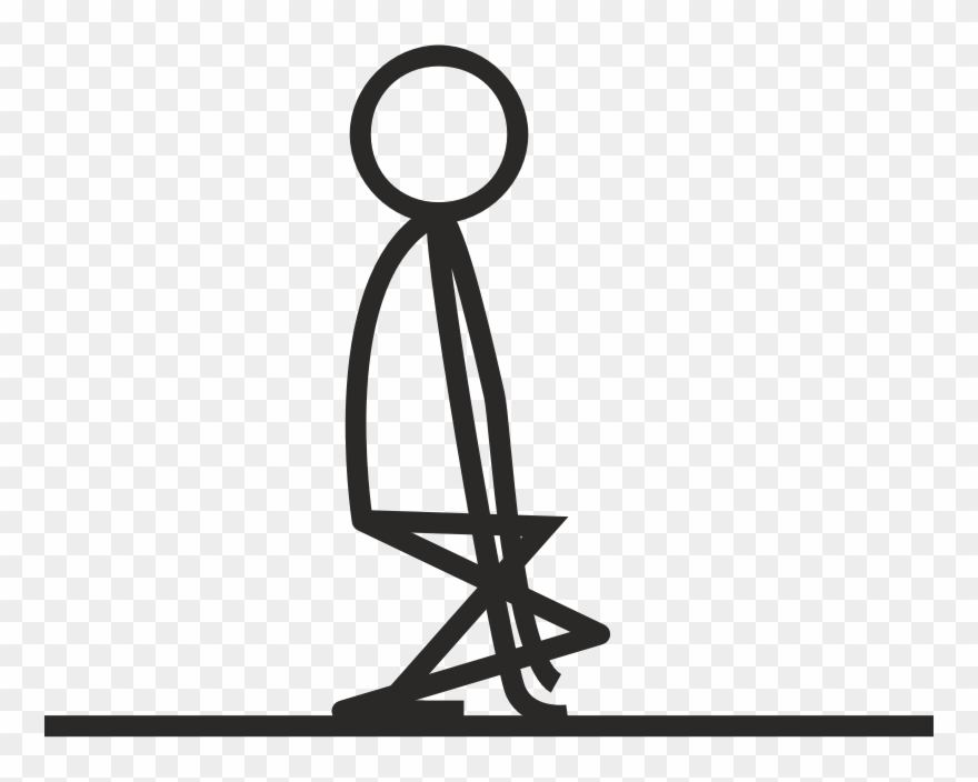 Clipart Stick Figure Squatting - Stick Man Crouching - Png Download ...