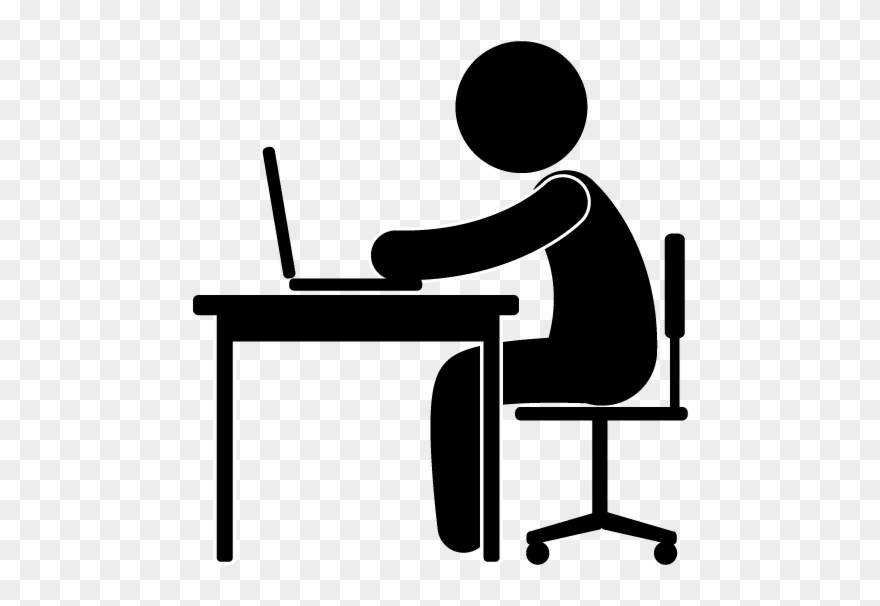 View All Images-1 - Person Sitting At Desk Clipart - Png Download ...