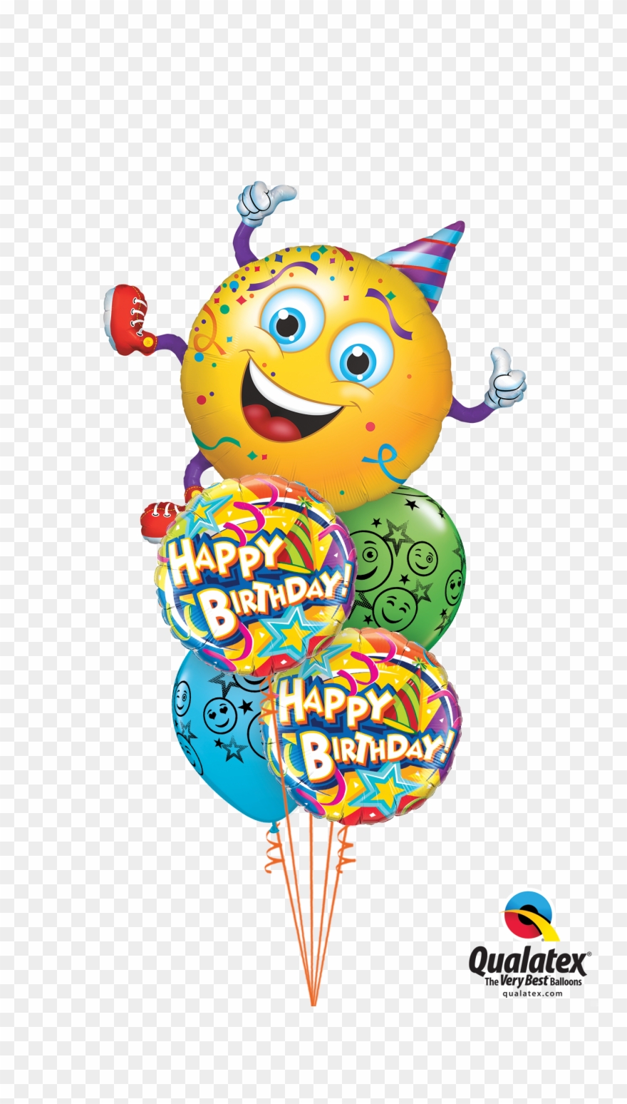 Download Classic Smiley Man Balloon Bouquet - 38" Shape Smiley Party ...