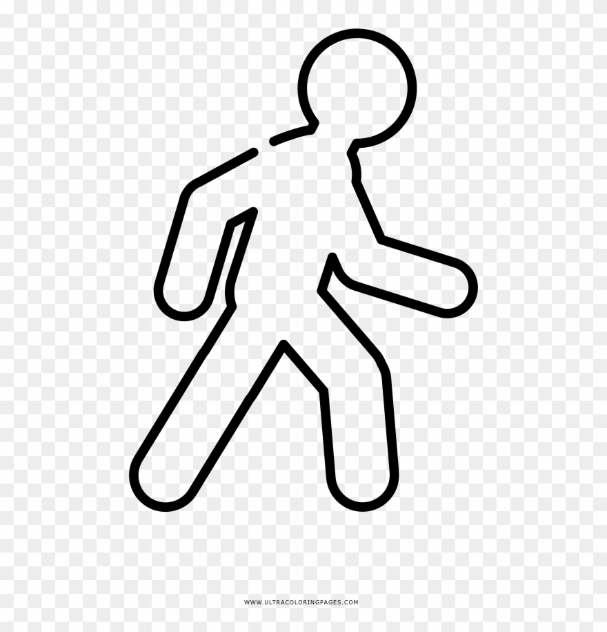 Walk Coloring Page - Walk Sign Color Clipart (#1951962) - PinClipart