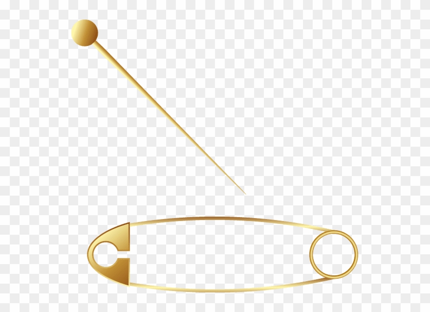 Golden Brooch Pin Safety Pins - Transparent Golden Png Clipart ...