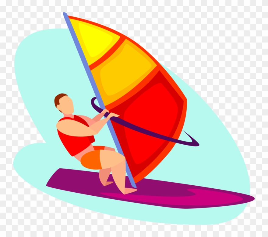 Download Vector Illustration Of Windsurfing Windsurfer Powered ...