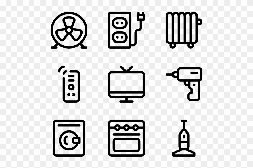 Electrical Appliances Icon Packs Svg Psd - Iconos Software Clipart ...