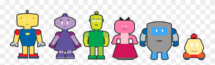 Clip Art Cute Robots Outlined Art Geometry - Cute Robots Png ...
