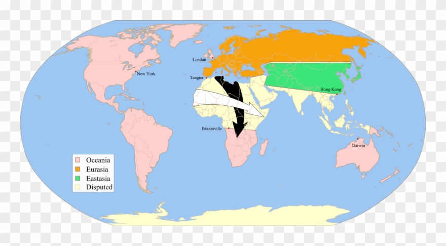 Download Clip Art World Map - Carte 1984 George Orwell - Png Download ...