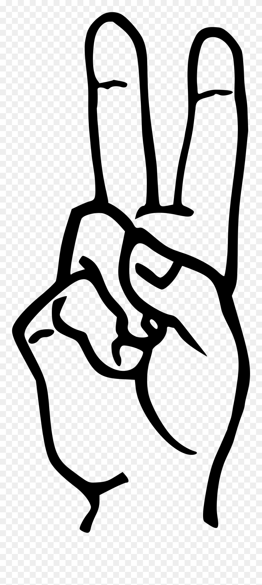 Clip Art American Sign English Clip - Sign Language Letter V - Png ...