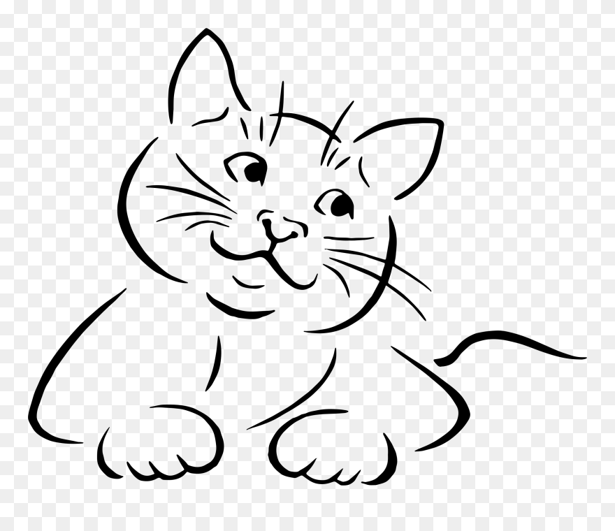 Download Kittens Clipart Pusa 8 Clip Art Cat Png - Cat Line Art Png ...