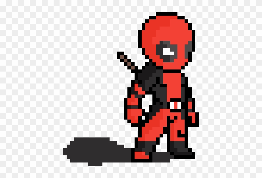 Echo Por Mi Mejorado Y Con Sombras - 8 Bit Deadpool Pixel Art Clipart ...