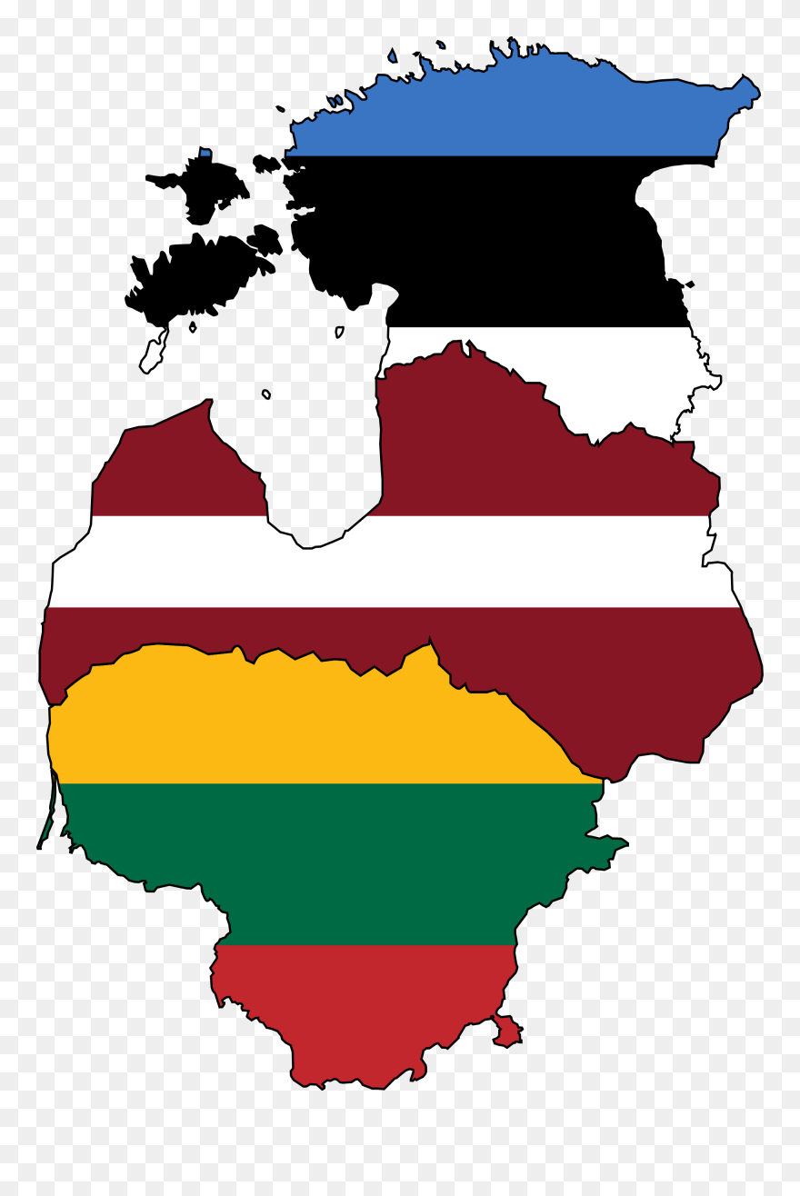 Download Baltic States Flag Map Clipart (#2117641) - PinClipart