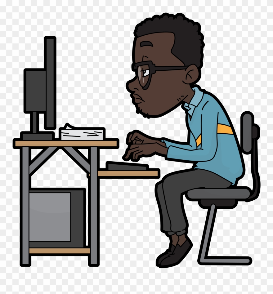 Download Open - Black Man Computer Cartoons Clipart (#2128526) - PinClipart