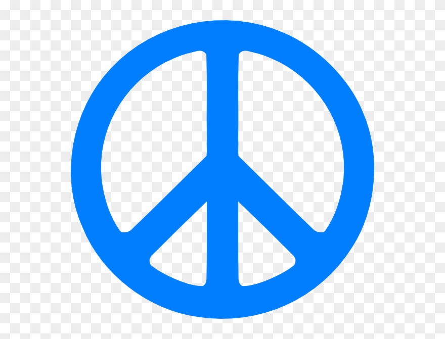 Blue Peace Sign Svg Clip Arts 600 X 591 Px - Png Download (#2154749 ...