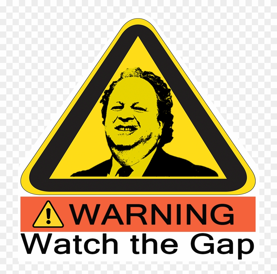 Warning Watch The Gap Yellow Text Sign Font Clip Art - Sign - Png ...