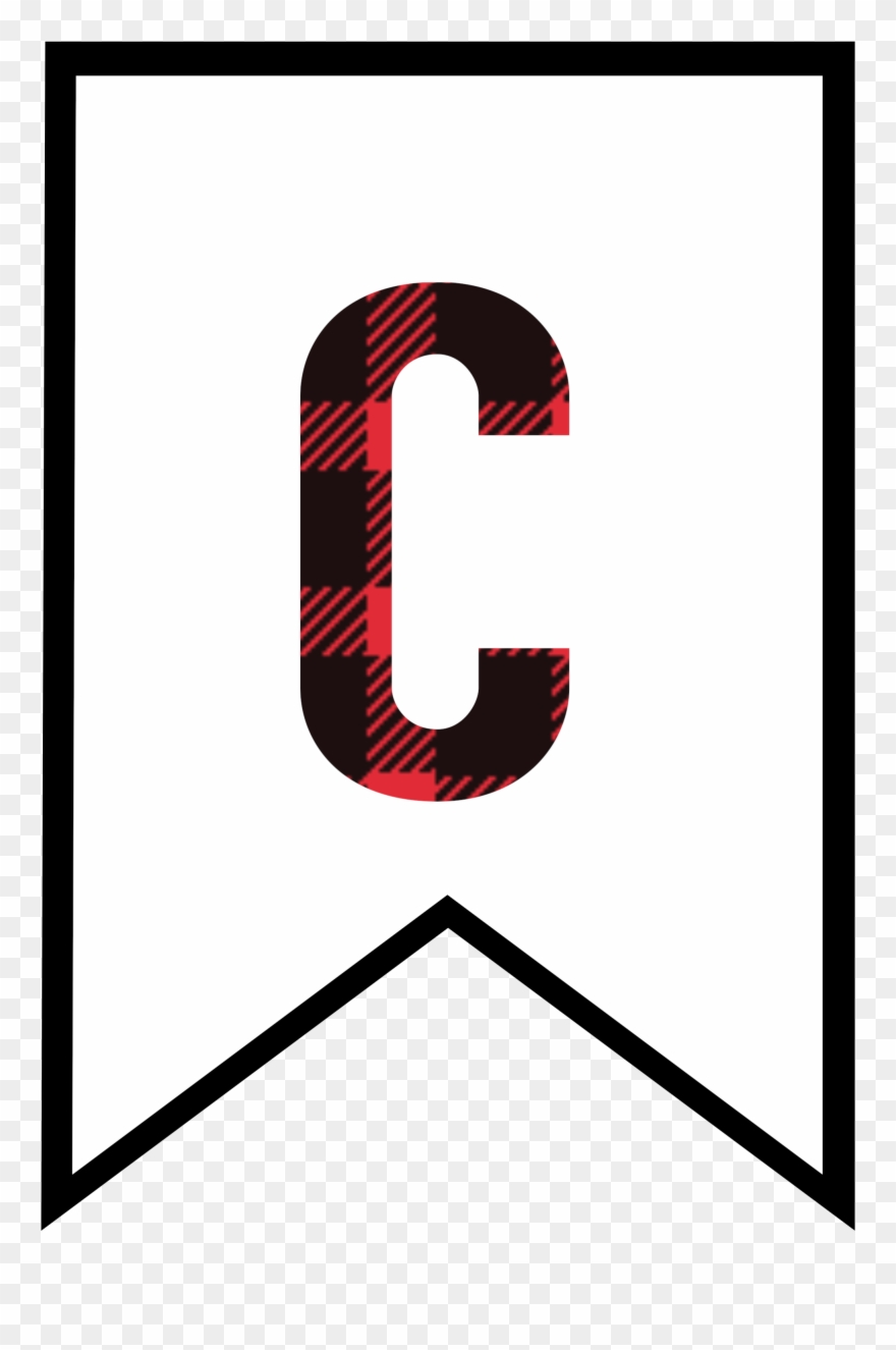 C Buffalo Plaid Banner Letter - Printable Letter M Banner Clipart ...
