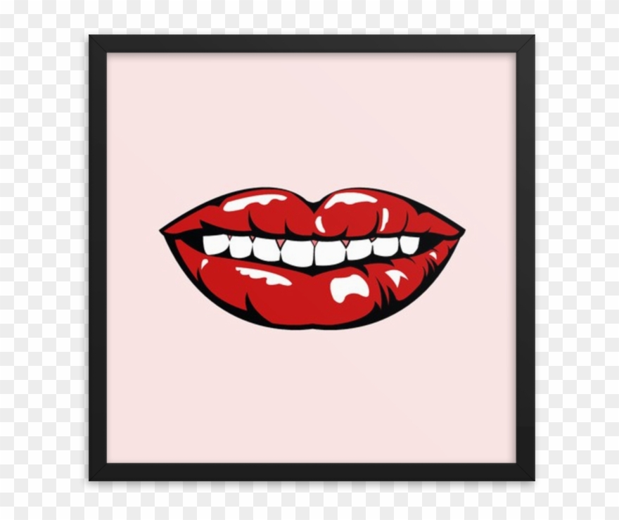 Framed Art Print - Pop Art Cartoon Lips Clipart (#235710) - PinClipart