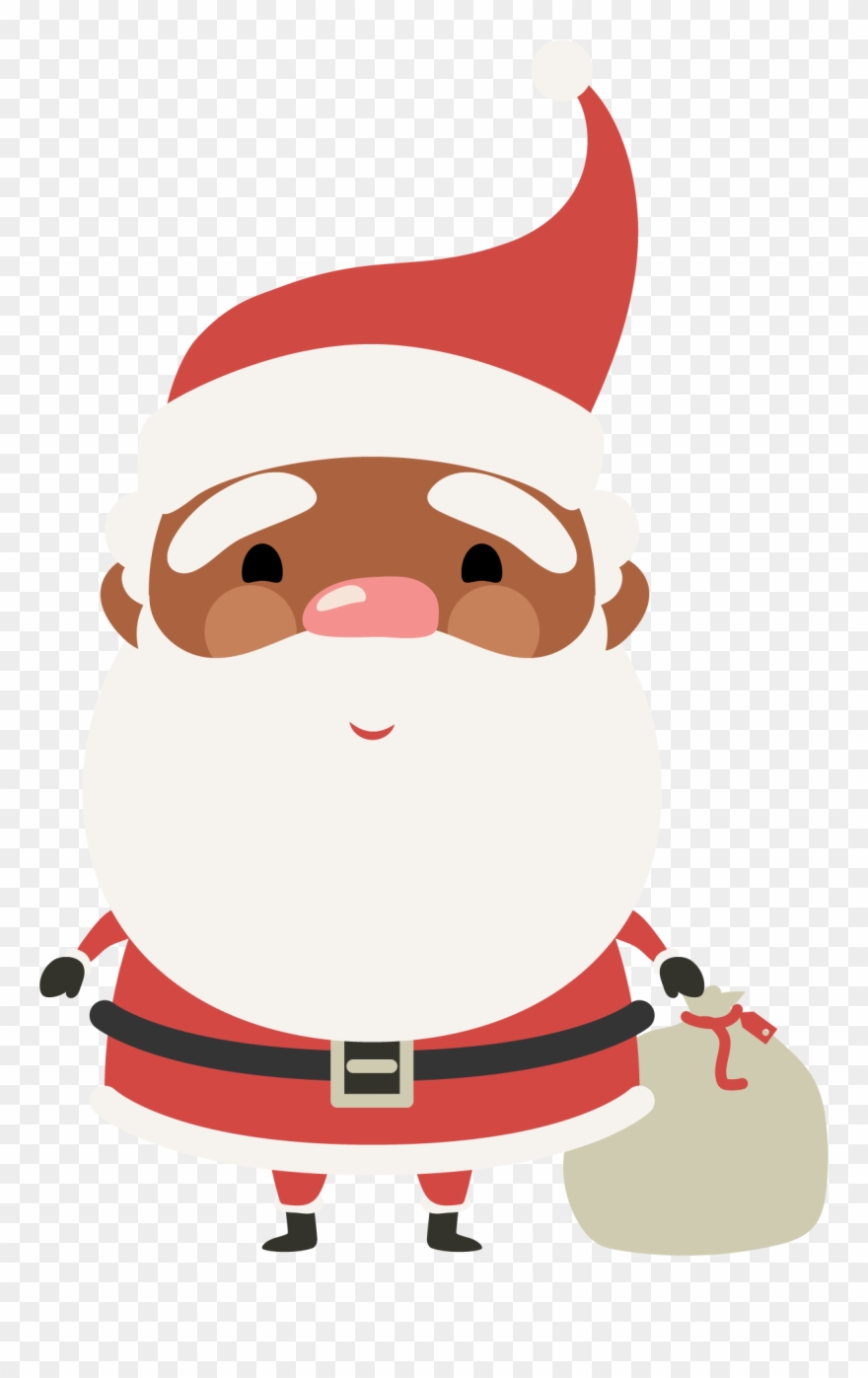 This Is A Sticker Of A Brown Santa Clipart (#2410616) - PinClipart