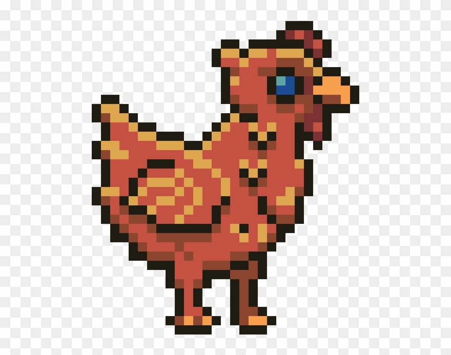 Pixelated Chicken Walking Strange Focus Attention E Clipart (#2508028 ...