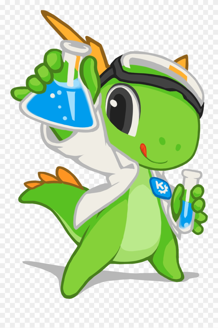 Kde Mascot Konqi For Science And Experimental Applications Clipart ...