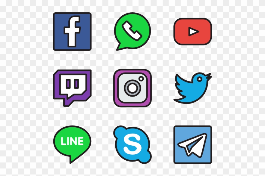 Social Media Icon Logos Clipart (#2542388) - PinClipart