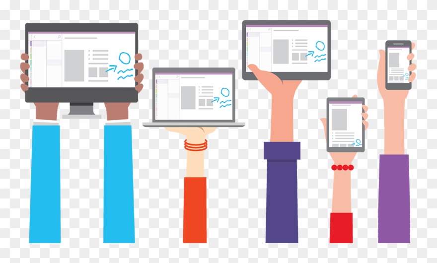 Download Illustration Of Onenote Running On Multiple Devices Clipart ...