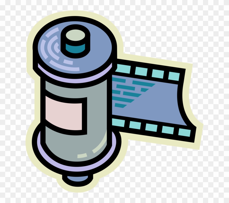 Vector Illustration Of 35mm Photography Roll Of Camera Clipart ...
