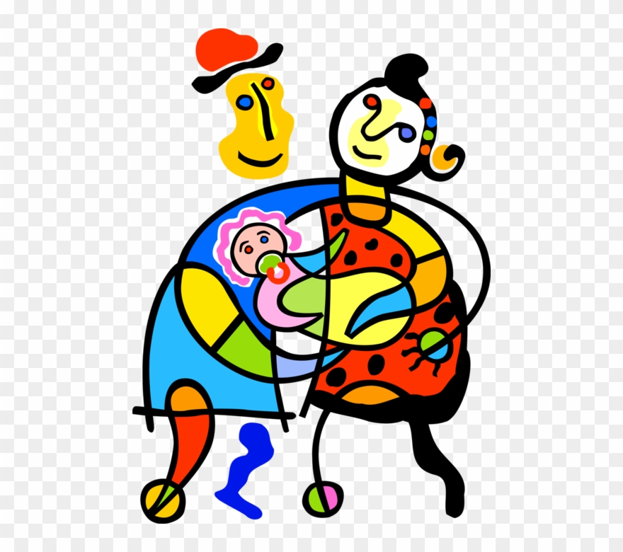 Vector Illustration Of Proud Parents With Newborn Infant Clipart ...