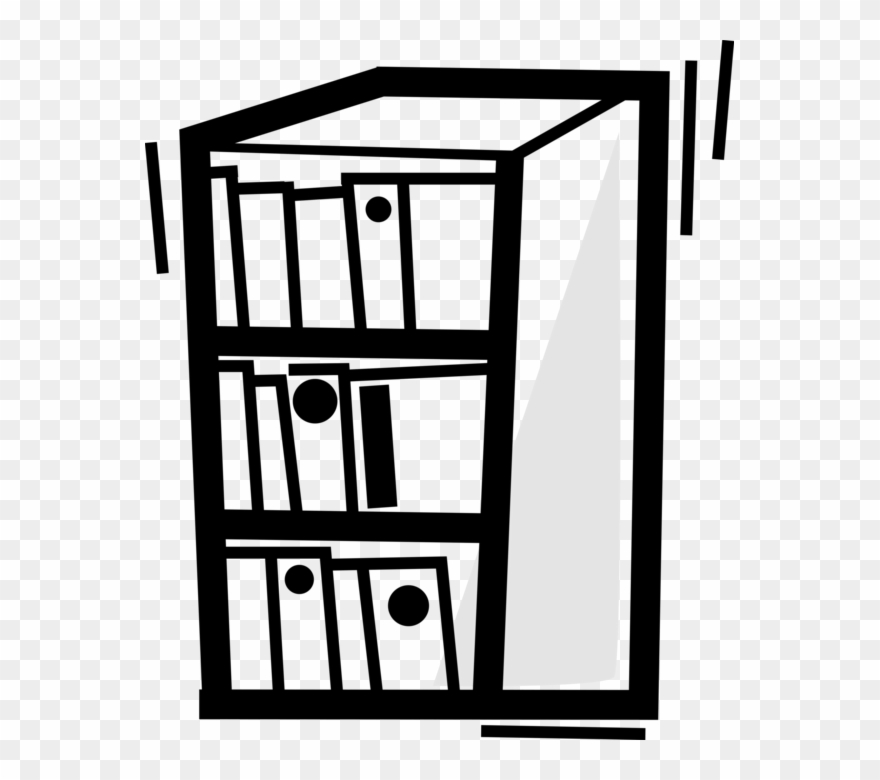 Vector Illustration Of Bookshelf Storage Shelves With Clipart (#2895304 ...