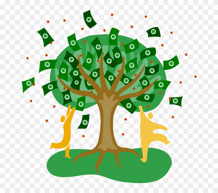 Vector Illustration Of People Grabbing Cash From Money Clipart ...