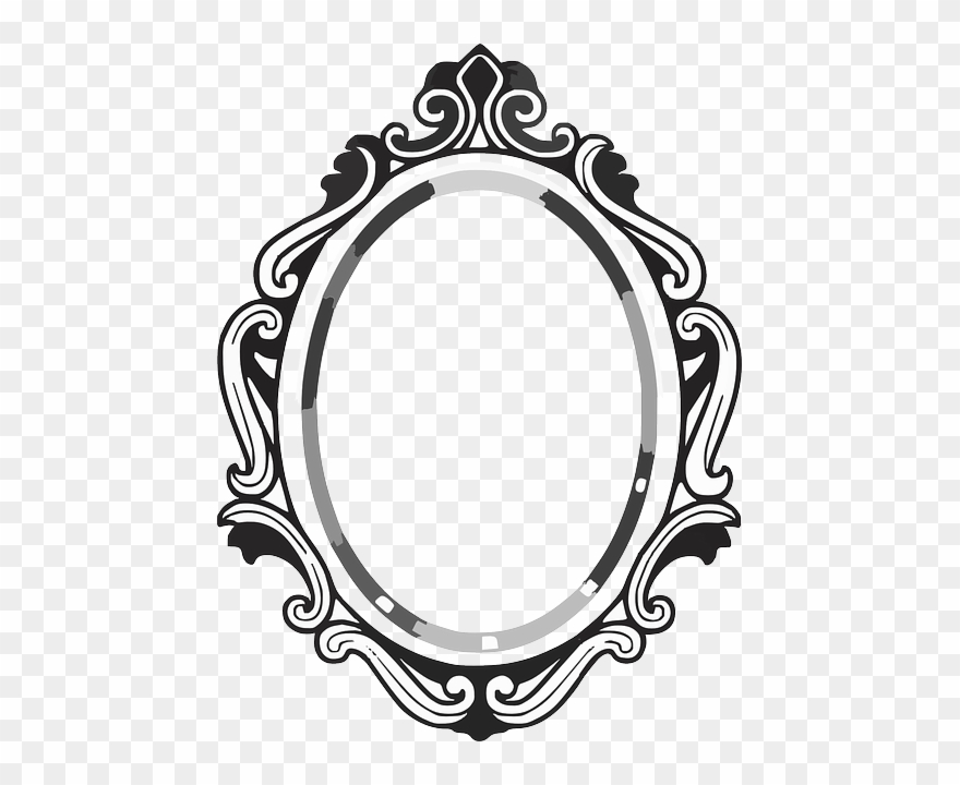 Vector Free Library Line Mirror Frame Google Drawings Of A Mirror