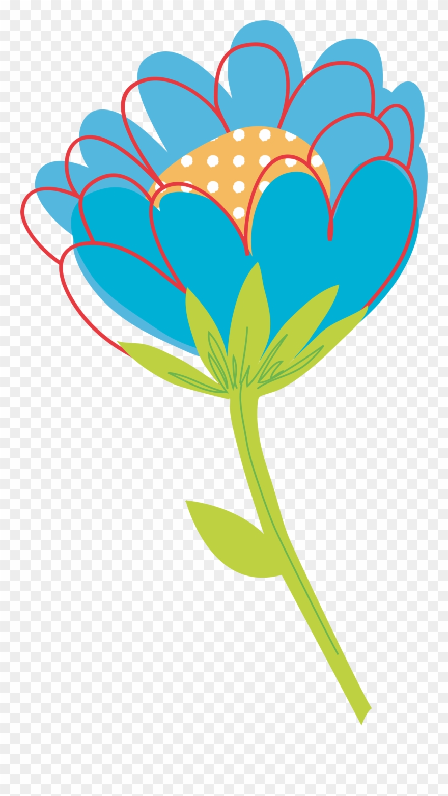 Flowers Vectors Clipart Plant - Single Flower Vector Art - Png Download ...