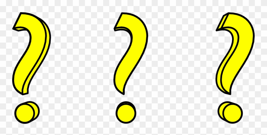 Number 3 Clipart Yellow - Three Question Mark Png Transparent Png ...