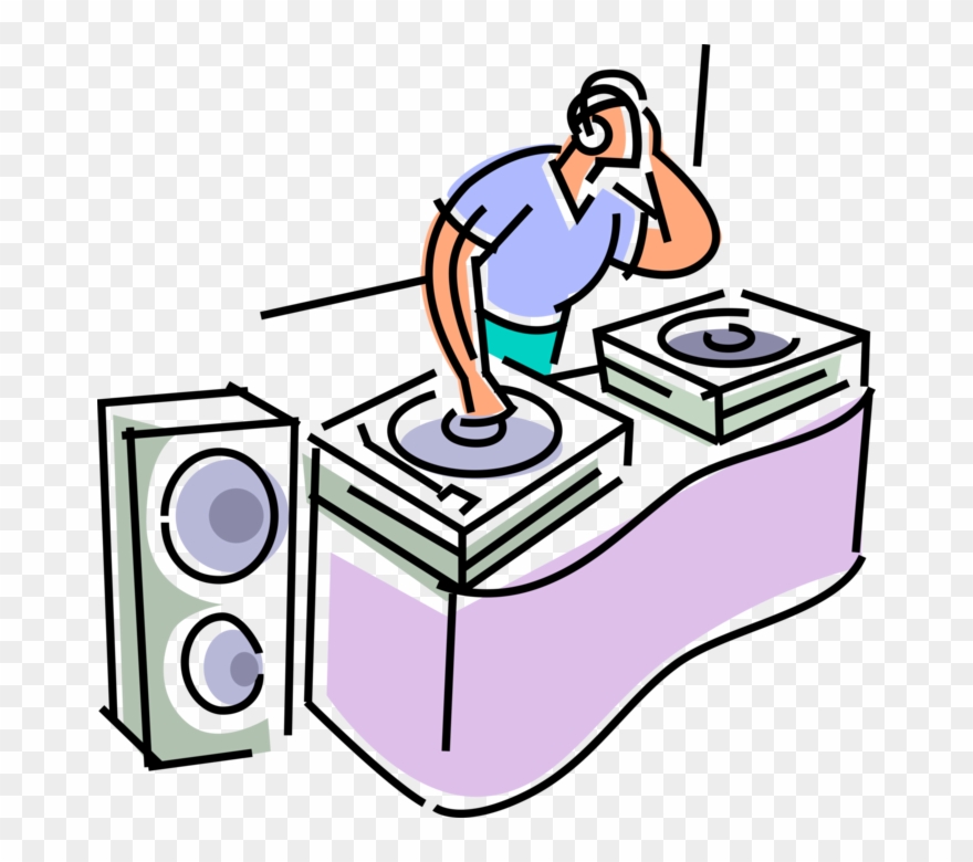 Vector Illustration Of Disc Jockey Dj Deejay In Nightclub Clipart ...