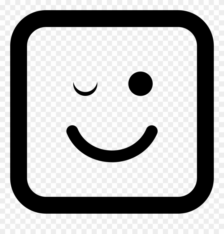 Wink Emoticon Of Rounded Square Face Comments Clipart (#2916388 ...