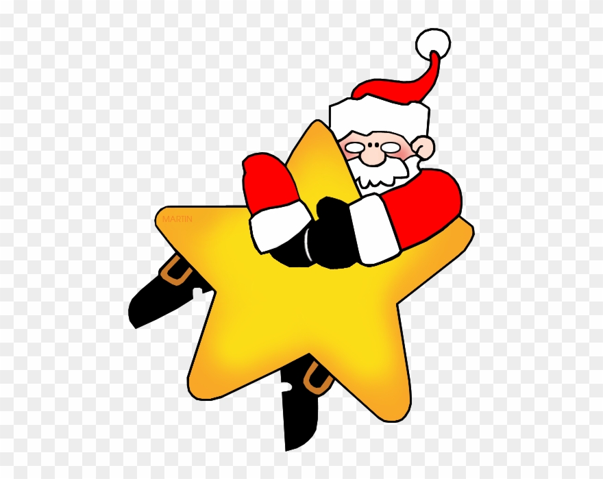 Santa On A Star - Star Christmas Clipart - Png Download (#34664 ...
