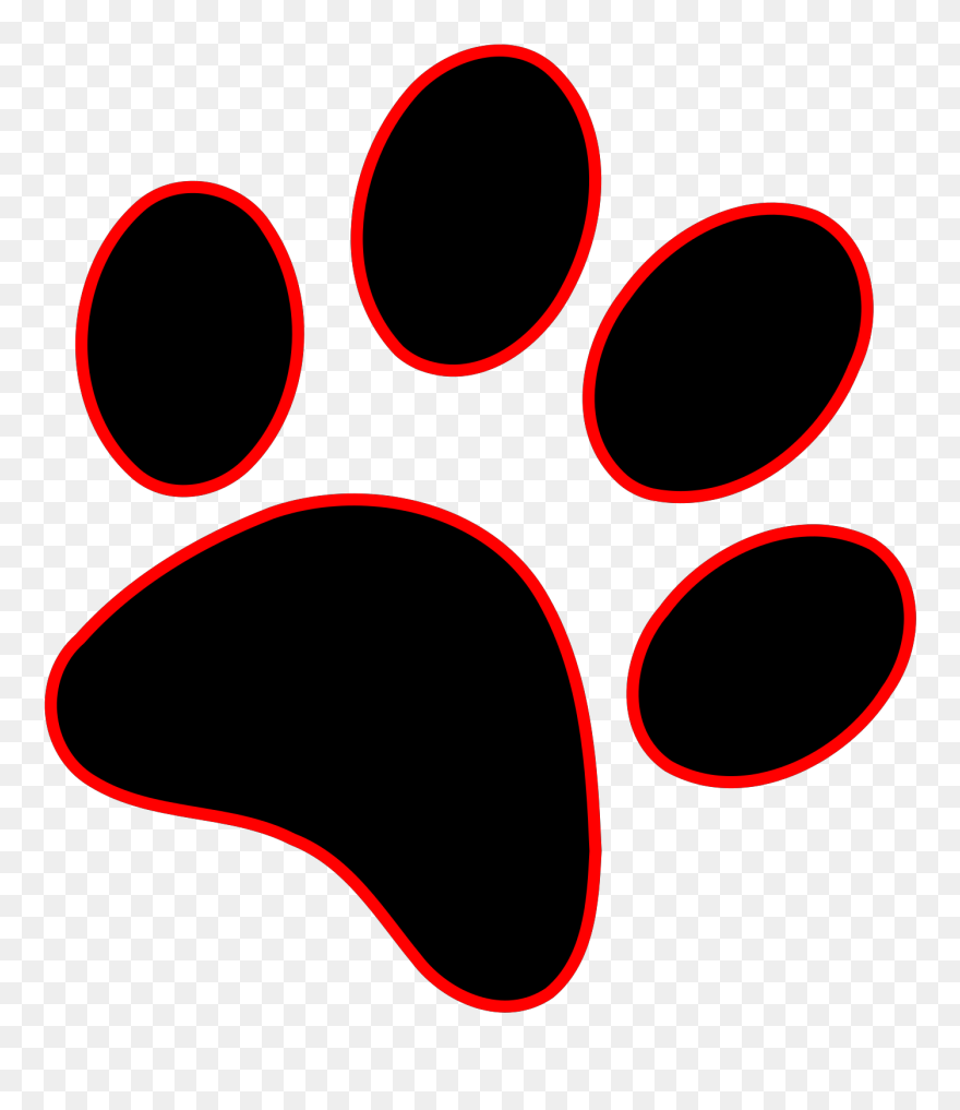 Paw Print Clip Art - Red And Black Paw Print - Png Download (#35138 ...