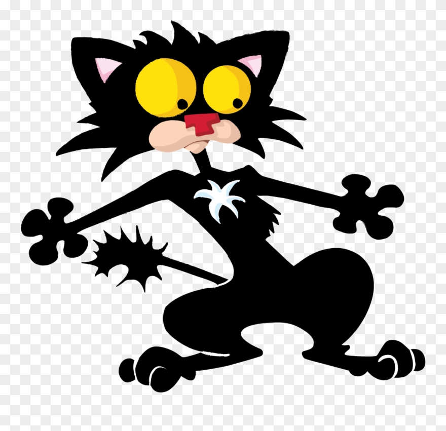 Download Scaredy Cat Clipart Cartoon Running Away By Polkan - Bad Kitty ...