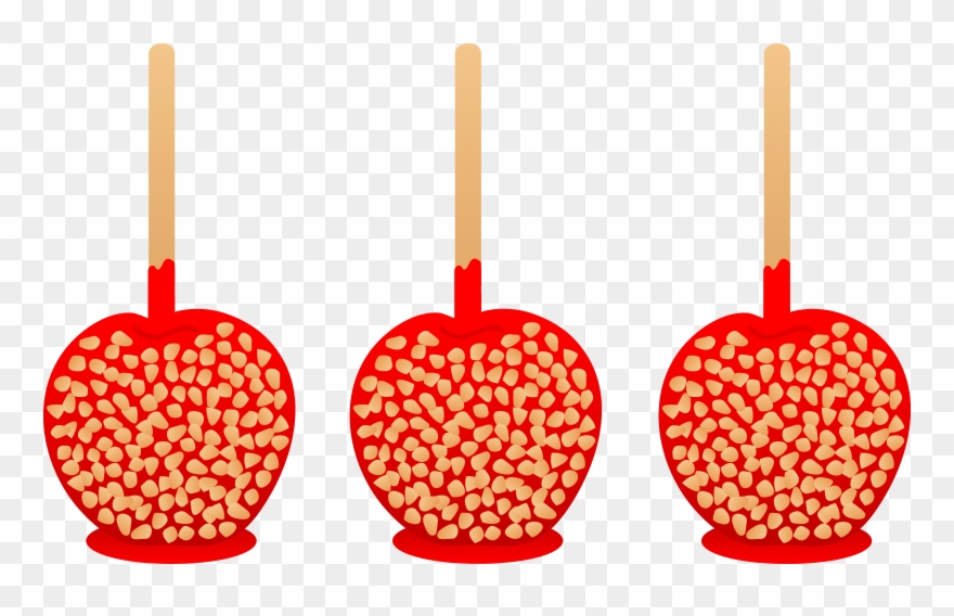 Three Halloween Candy Apples - Transparent Halloween Candy Clip Art ...