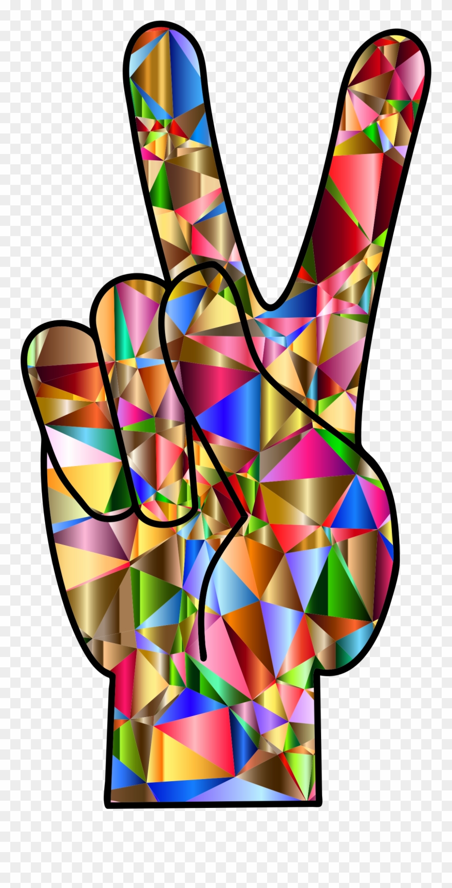 Clipart - - Groovy Peace Hand Sign - Png Download (#305744) - PinClipart