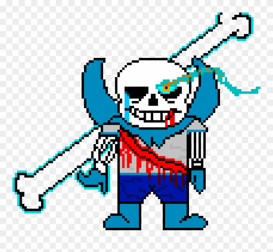 Genocide Swap Sans Colored Sprite By Supercrafterpl Clipart (#3035755 ...
