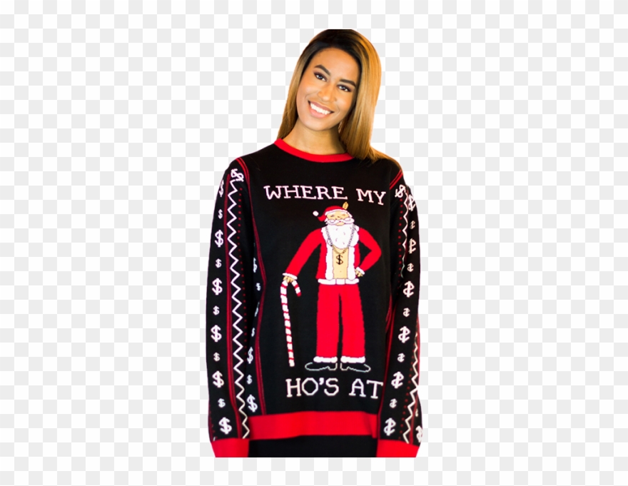 Download Santa's Ho's Ugly Christmas Sweater Unisex Clipart (#3104657 ...