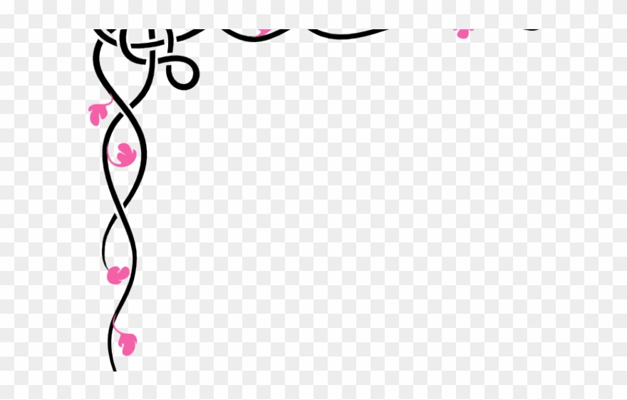Download Pink Flower Clipart Vine - Designs On Paper Borders - Png ...