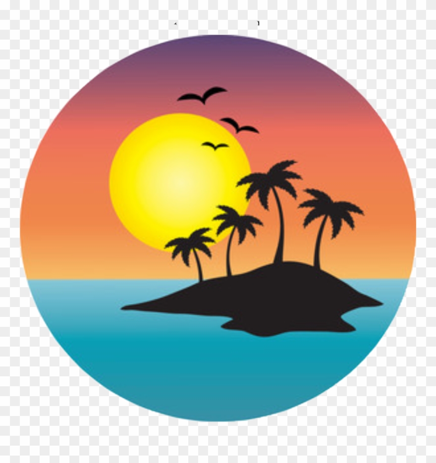 Download Sticker Sticker - Sunset Clip Art - Png Download (#3204658 ...