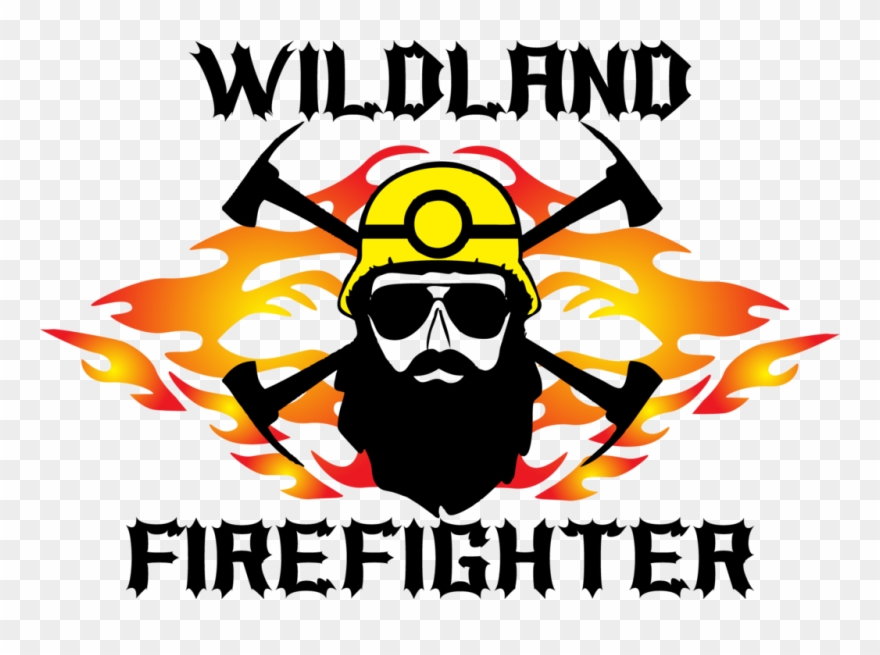 Wildland Firefighter With Beard And Sunglasses Flames - Logos De ...