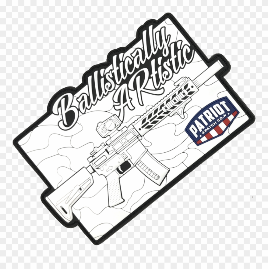 Download Ballistically Artistic Coloring Patch - Assault Rifle Clipart ...