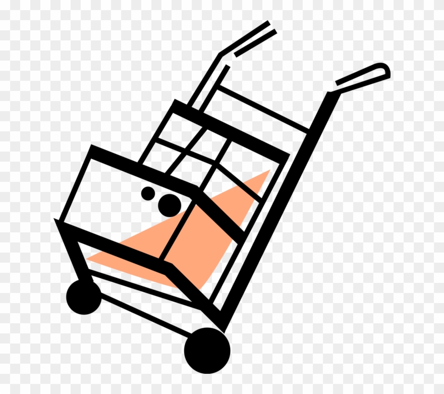 Vector Illustration Of Box-moving Handcart Dolly Or Clipart (#3240982 ...