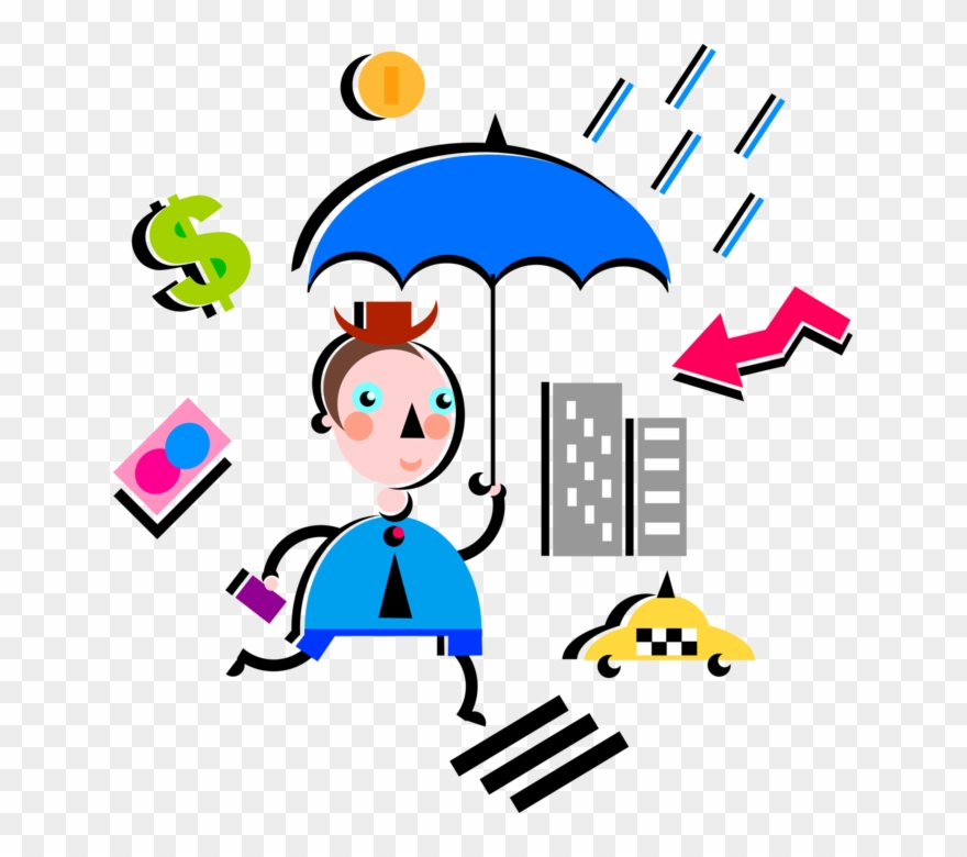 Vector Illustration Of Businessman With Insurance Coverage Clipart ...