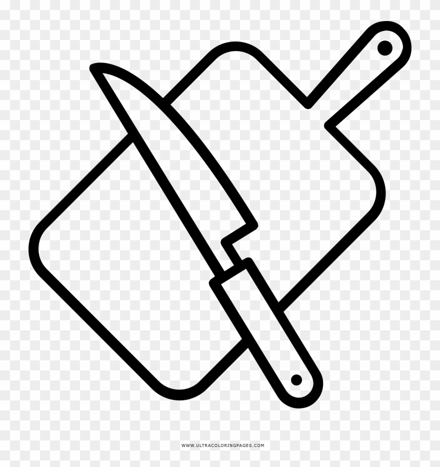 Download Chopping Board Coloring Page - Line Art Clipart (#3297711 ...