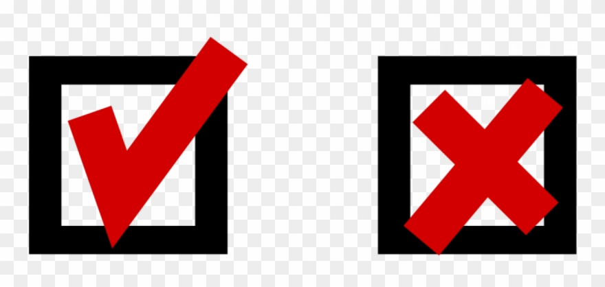 Tick And Cross Checkbox Vector Llustration - Check And Wrong Png ...