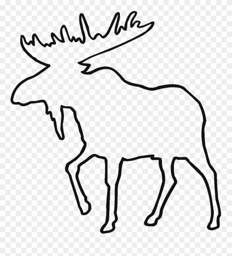 Clip Art Animal - Moose Outline - Png Download (#334979) - PinClipart