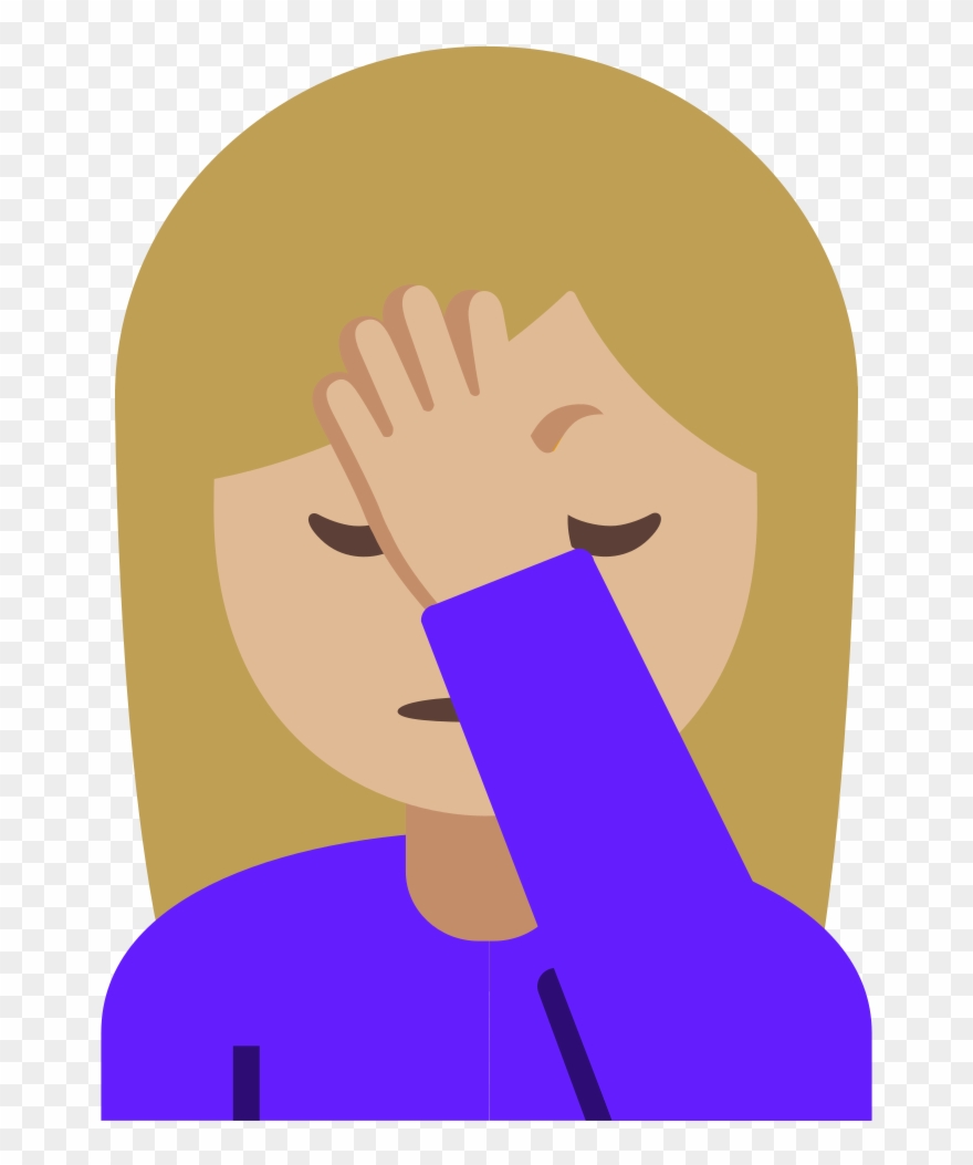 Emoji U1f926 1f3fc - Hand To Forehead Emoji Clipart (#3301392) - PinClipart