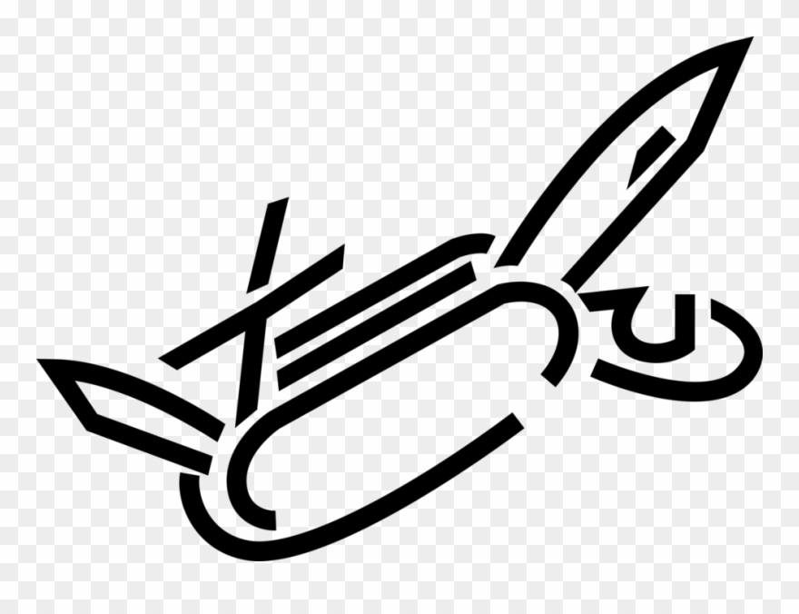 Vector Illustration Of Multi-tool Jackknife Utility - Line Art Clipart ...